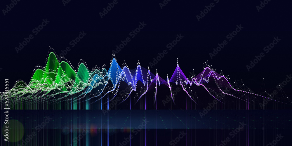 Abstract background contain color graph from dotted guides with blurred ...