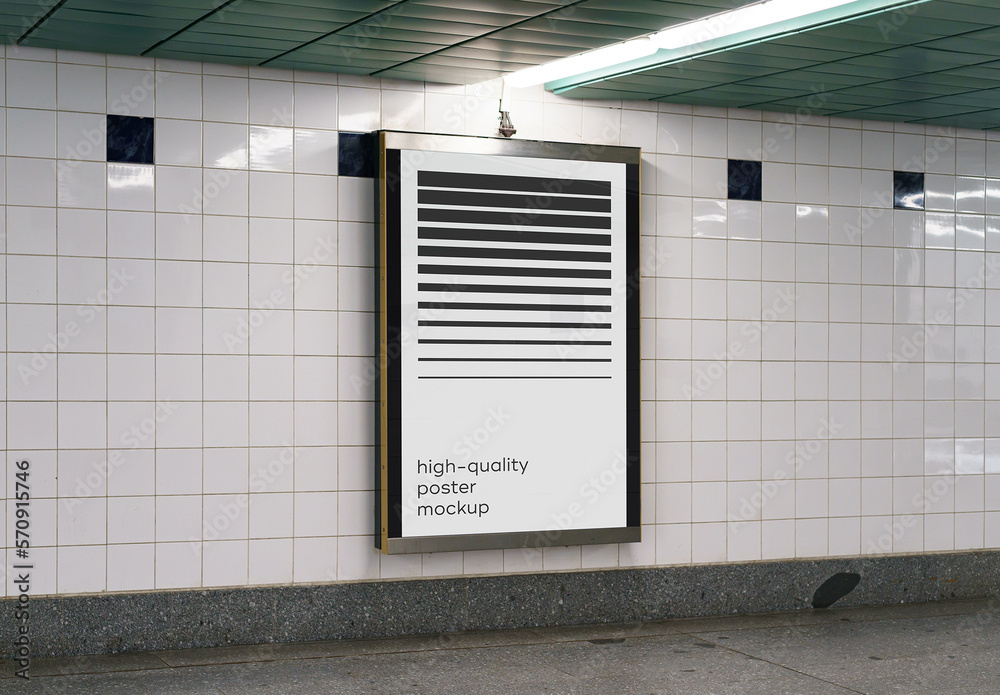 Street Outdoor Poster Advertising Mockup Template Subway Metro Stock ...