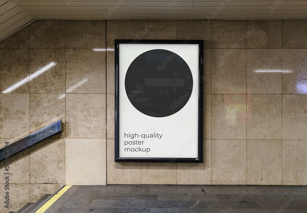 Street Outdoor Poster Advertising Mockup Template Subway Metro Stock ...