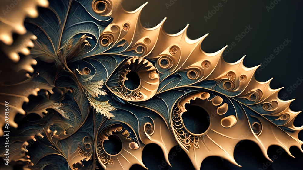 fractal art generation of fractals of marine Coral . The blue of the ...
