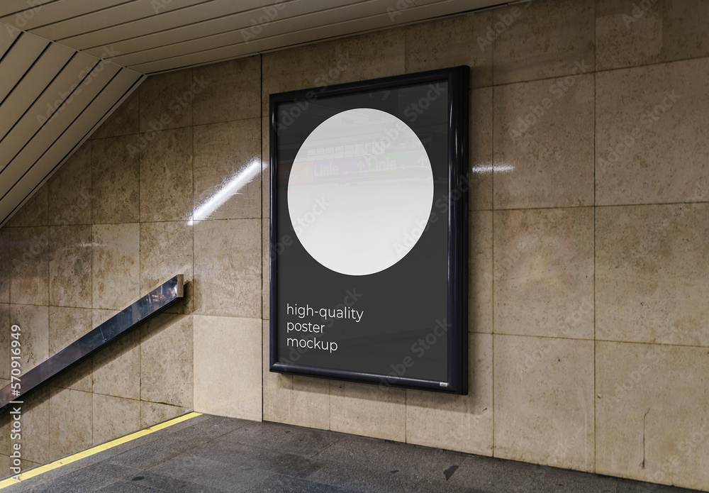 Street Outdoor Poster Advertising Mockup Template Subway Metro Stock ...