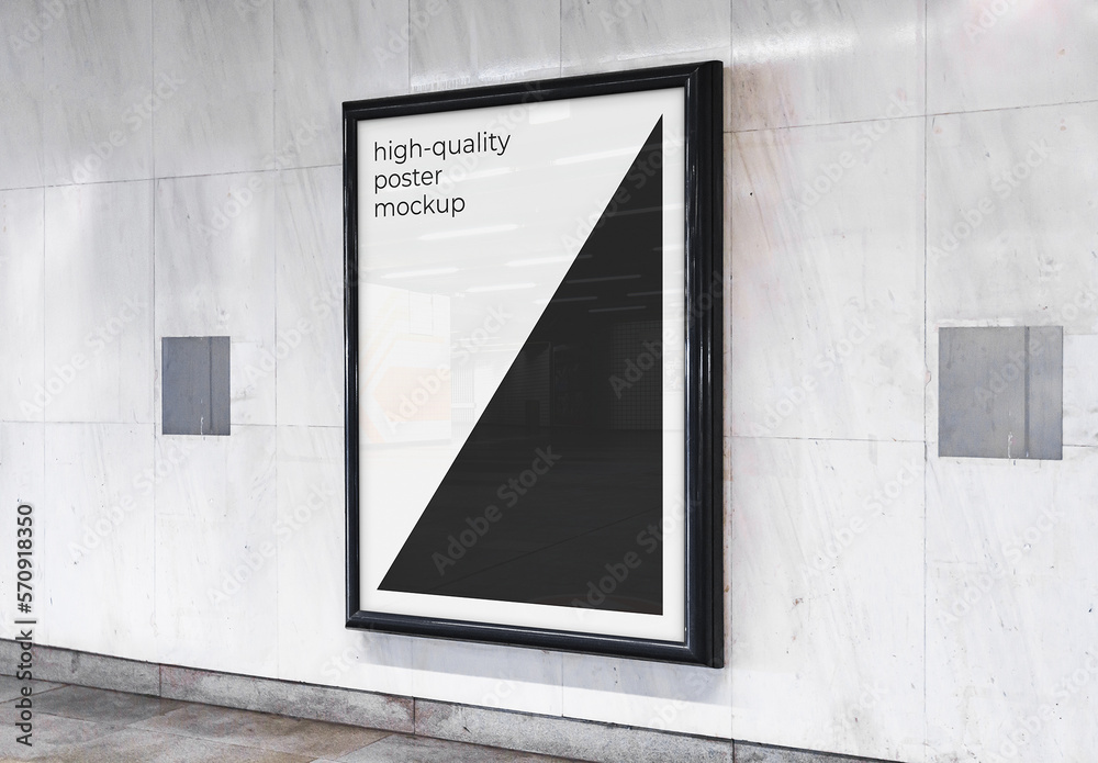 Street Outdoor Poster Advertising Mockup Template Subway Metro Stock ...