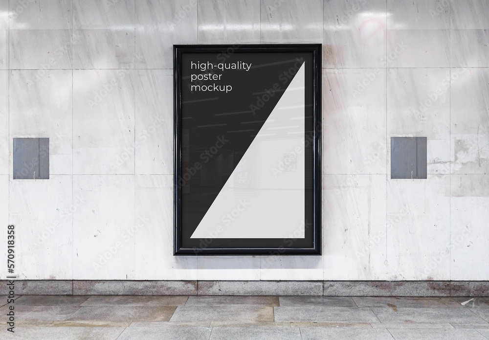 Modelo de Street Outdoor Poster Advertising Mockup Template Subway ...