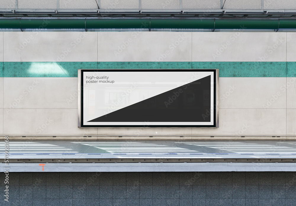 Street Outdoor Poster Advertising Mockup Template Subway Metro Stock ...