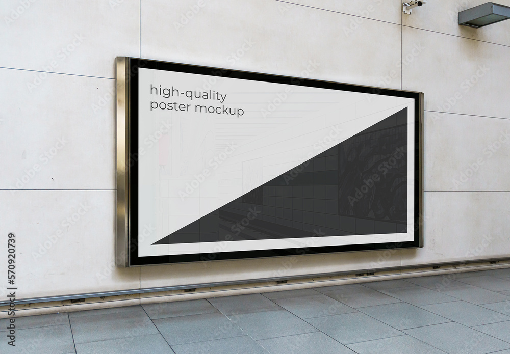 Street Outdoor Poster Advertising Mockup Template Subway Metro Stock ...