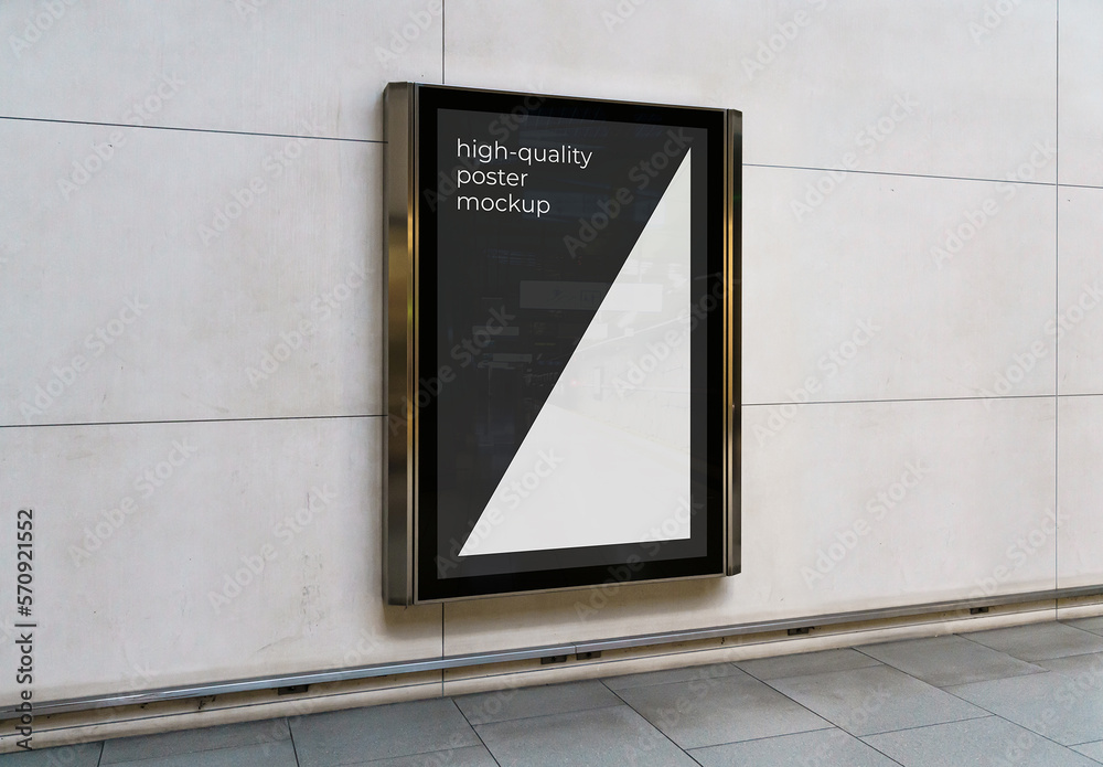 Street Outdoor Poster Advertising Mockup Template Subway Metro Stock ...
