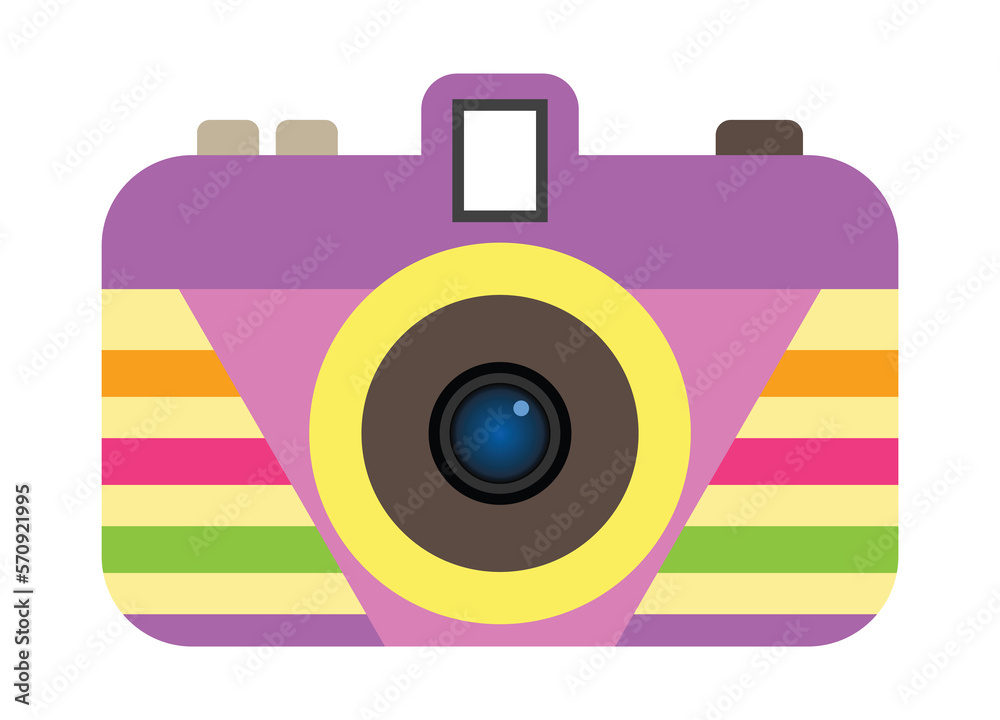 Cute colourful camera clip art Stock Illustration | Adobe Stock