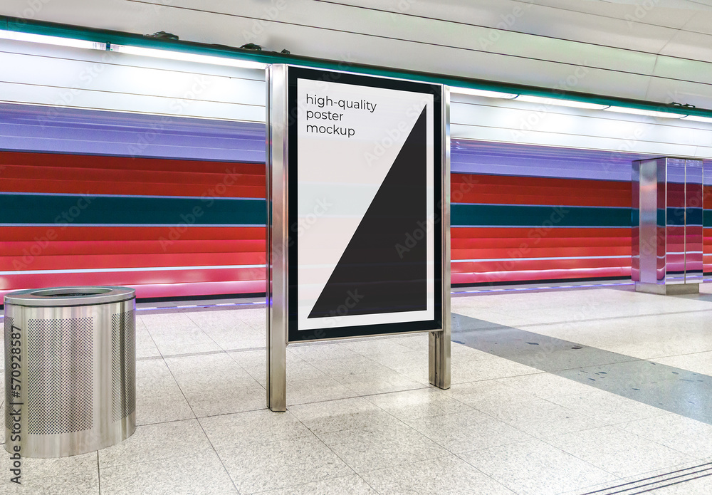 Street Outdoor Poster Advertising Mockup Template Subway Metro Stock ...