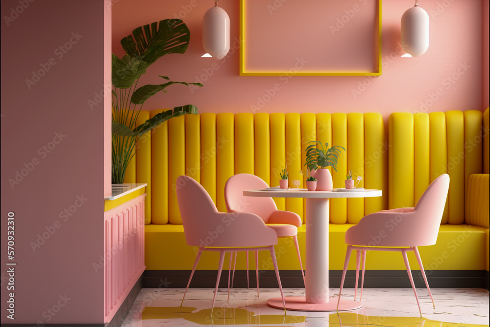 Cafe modern interior design, 3d rendering super photo realistic ...