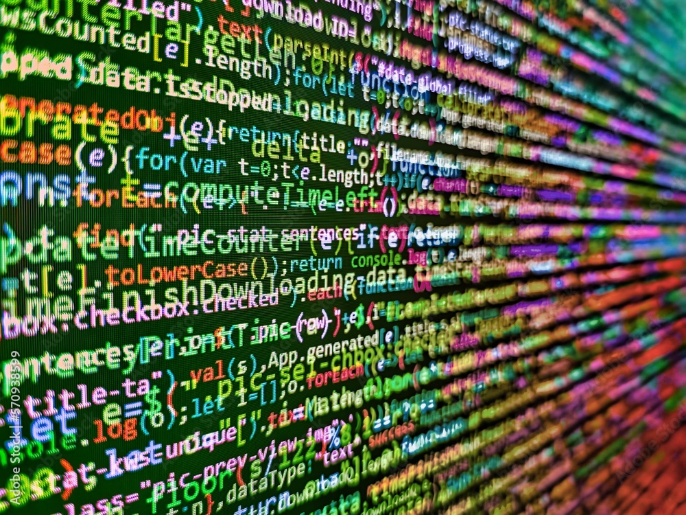 Programming Code Abstract Background Screen Of Software Digital Binary Computer Code Computer