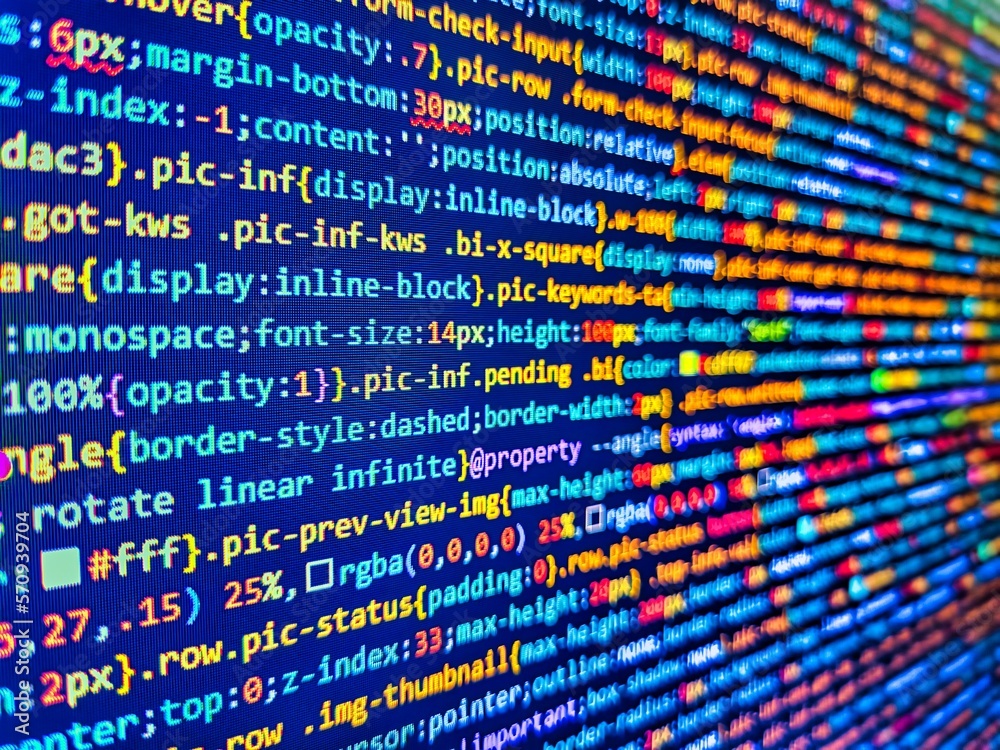 Computer science lesson. Vignette light and dark shadow dramatic effect ...