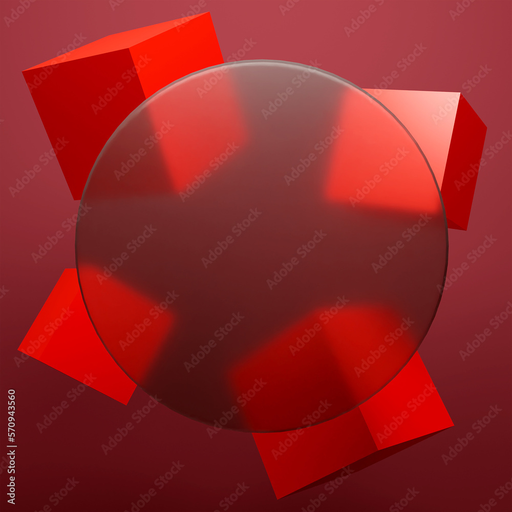 Glass Morphism with full red geomatric shape and aesthetic space ...