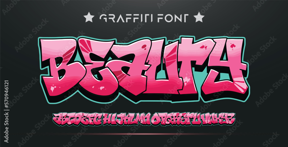 BEAUTY Graffiti font effect, editable spray and street text style Stock ...