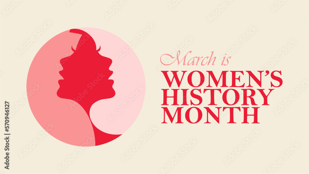 women history month banner template on white background Stock Vector ...
