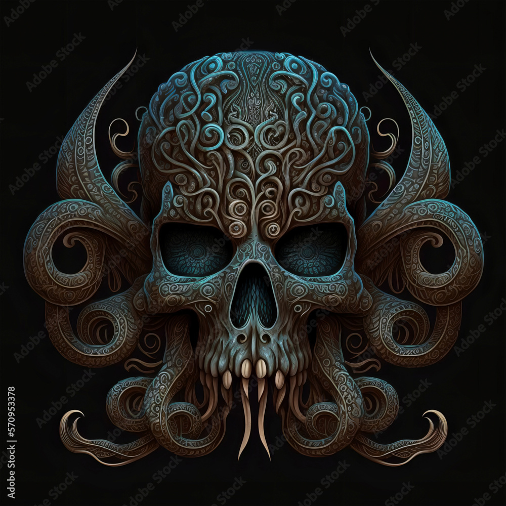 Gothic Horror Cascading Skull | Digital Art | Surreal | Mysterious ...
