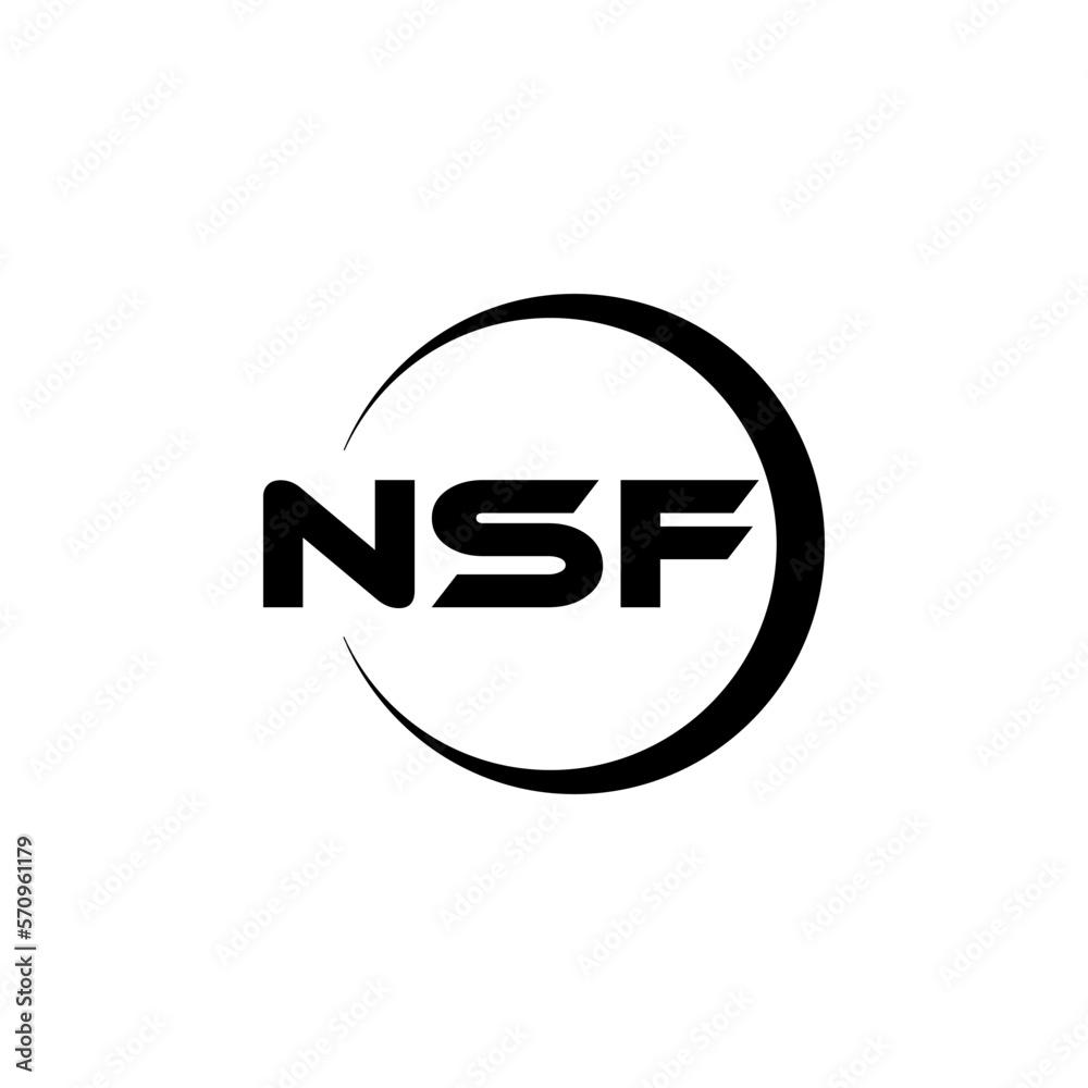 NSF letter logo design with white background in illustrator, cube logo ...