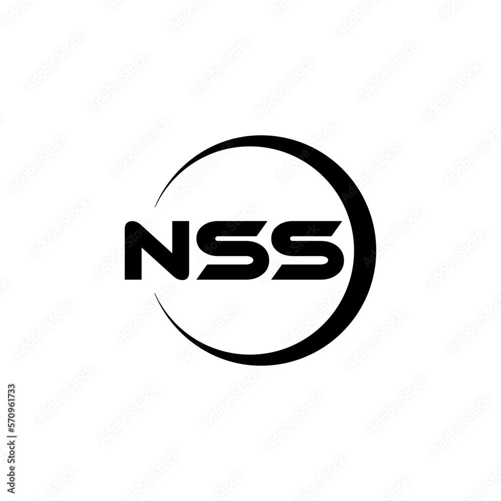 NSS letter logo design with white background in illustrator, cube logo ...