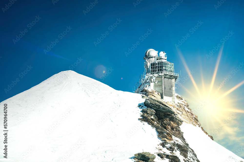 View of the Sphinx Observatory on Jungfraujoch, one of the highest ...