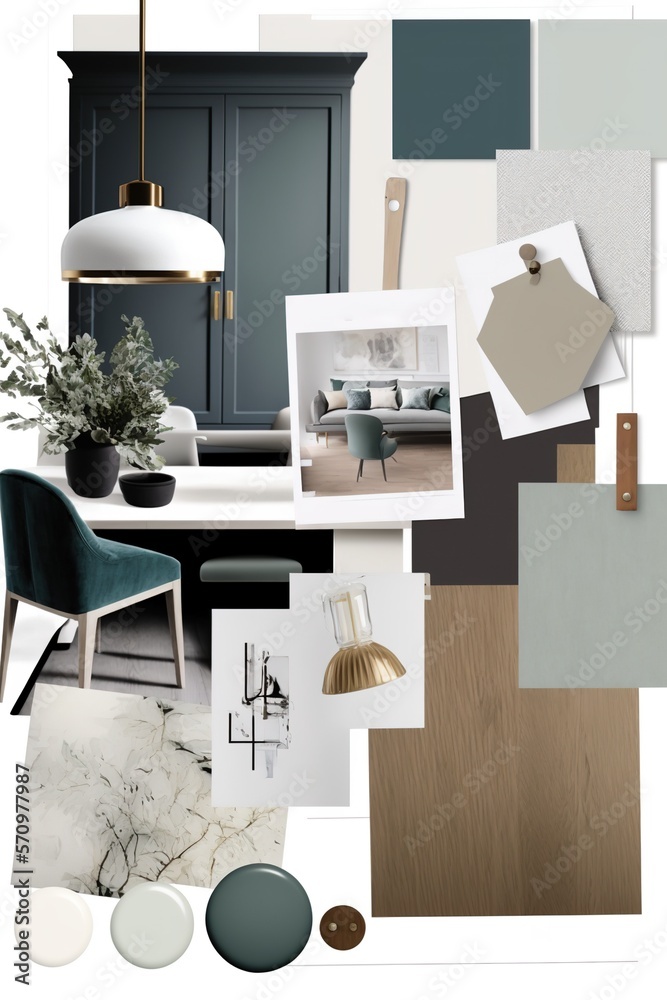 Interior collage. Mood board interior of living room. interior ...