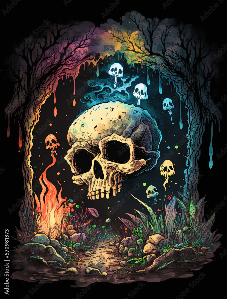 Trippy Skull Drawings