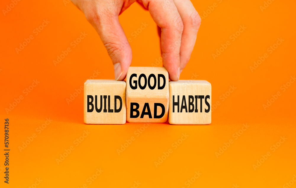 Build good or bad habits symbol. Concept word Build good or bad habits ...