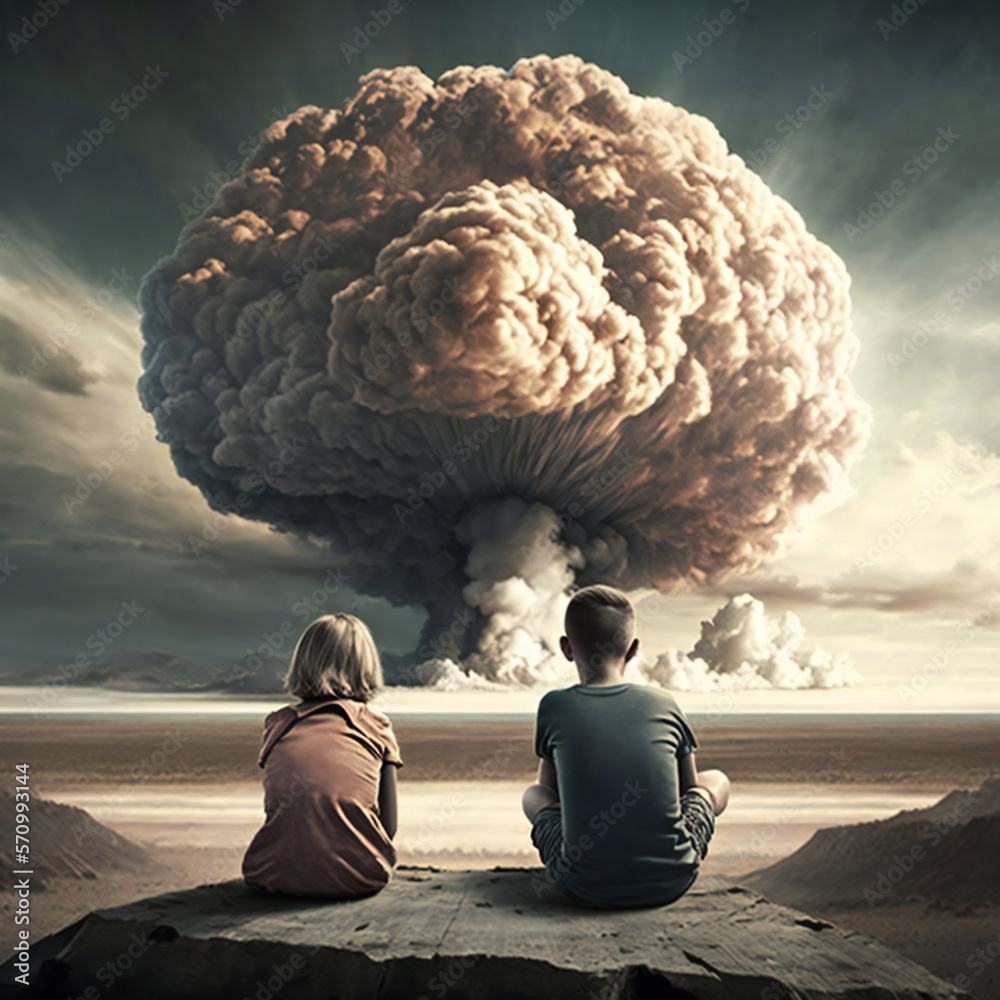 two children, a boy and a girl, sitting on the ground next to each ...