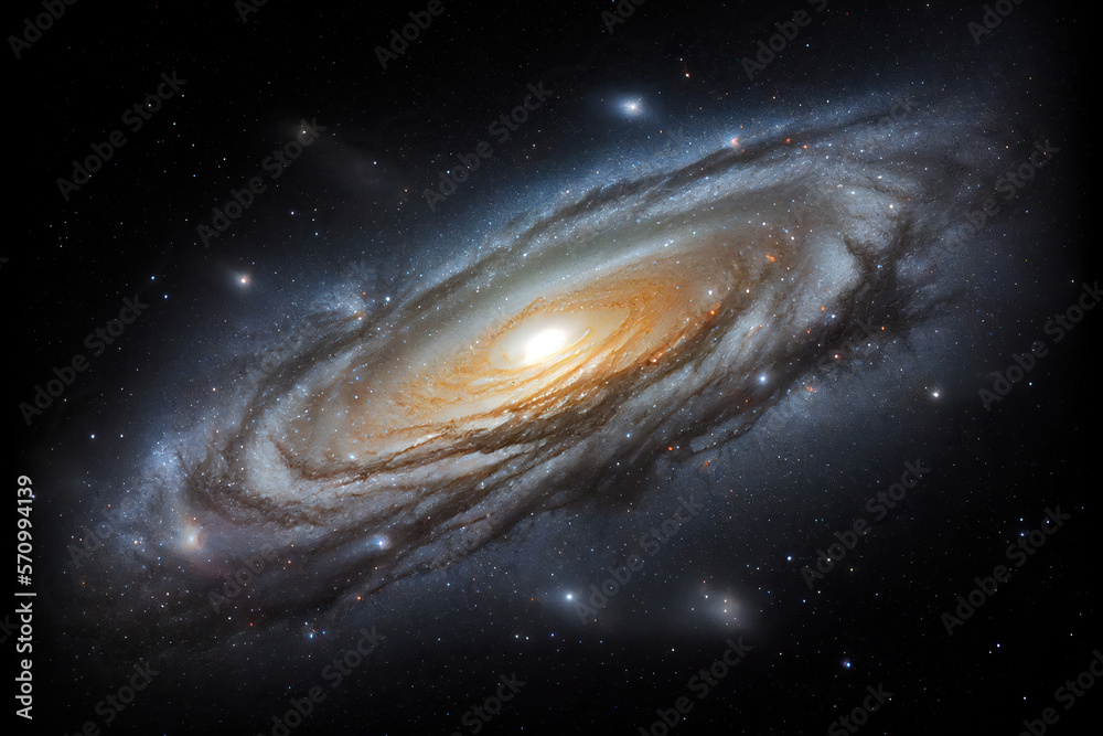Andromeda galaxy in deep space. Generative AI Stock Illustration ...