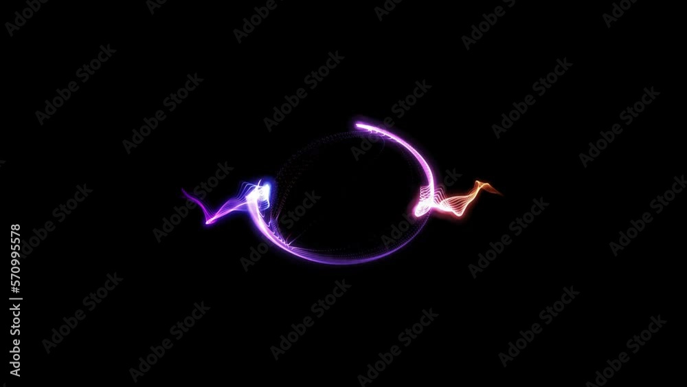 Abstract futuristic sci-fi plasma circular form. 3D animation of shining energy force field ...
