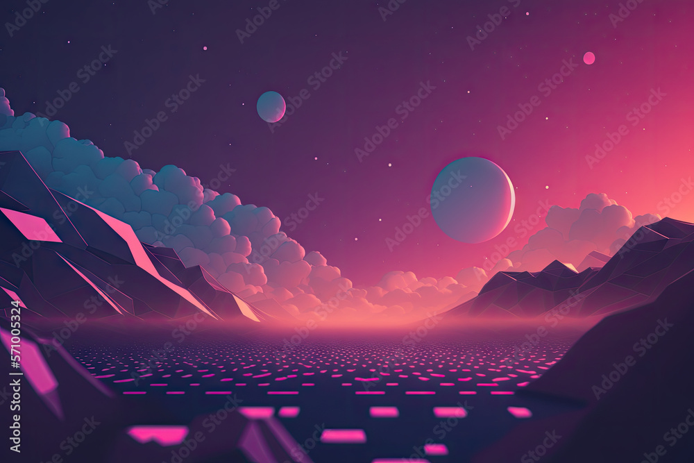 Lofi Futuristic Retro Style Background - Lofi Backgrounds Series ...