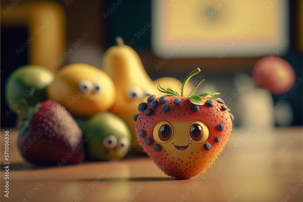 Very funny and cute fruits and vegetables characters, Ready for Action ...
