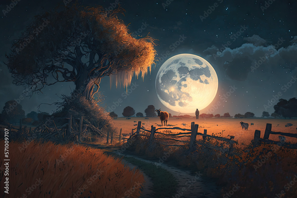 Romantic Harvest Moon Background - Harvest Moon Background Series ...