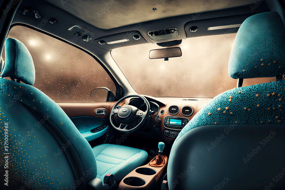 dust particles and germs floating in air of car bacteria in the cabin ...