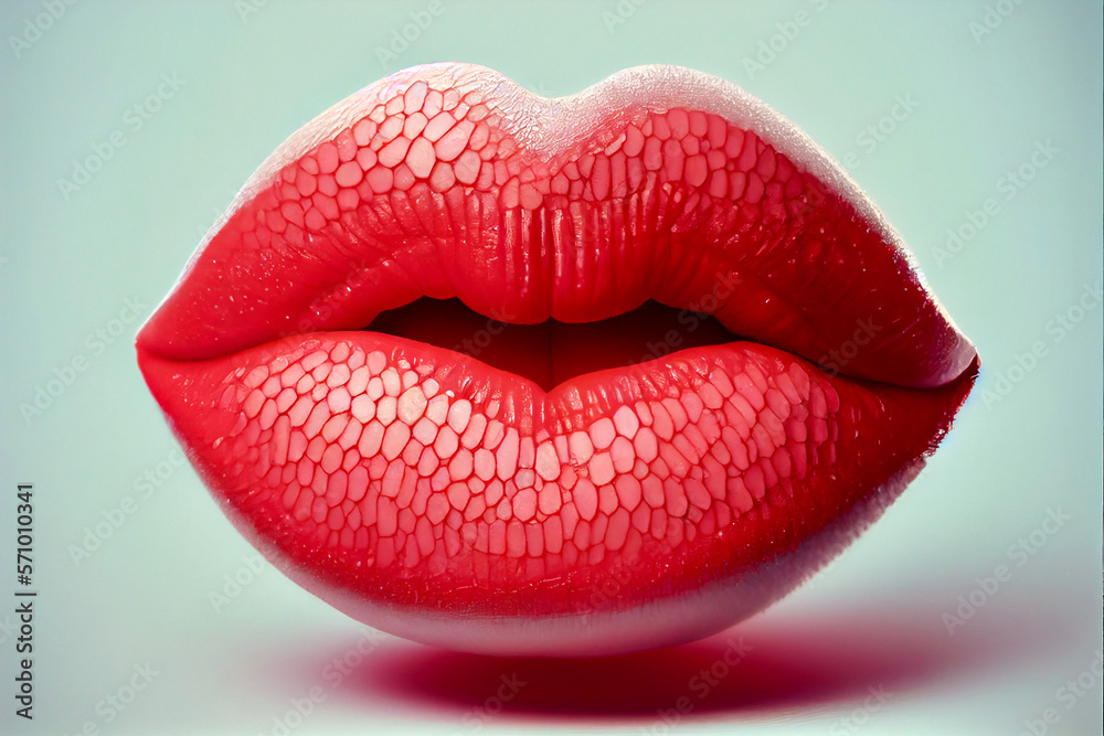 Generative AI abstract render of human lips Stock Illustration | Adobe ...