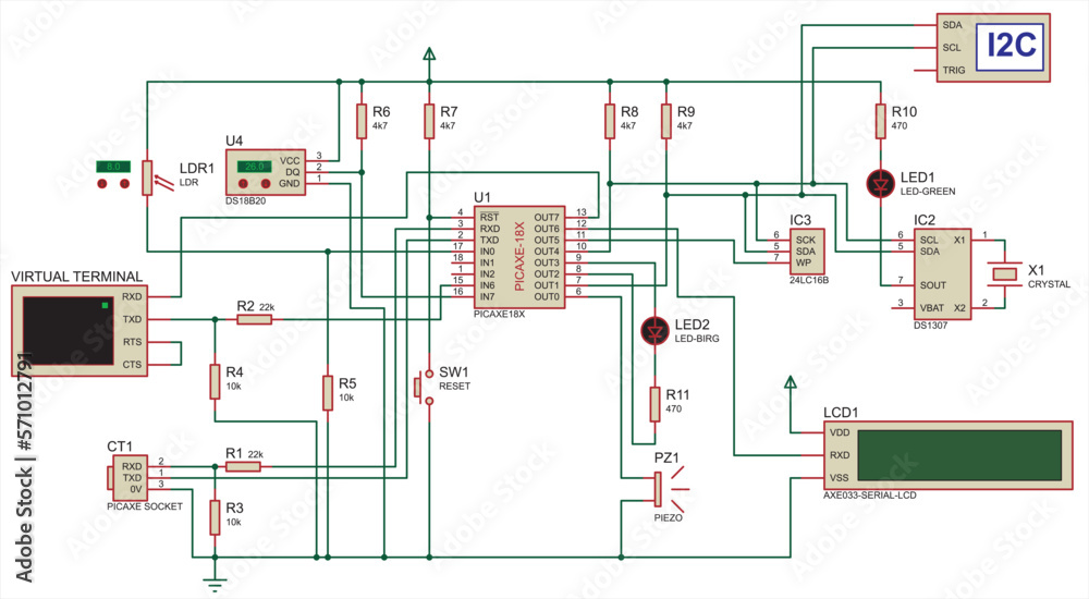 Schematic diagram of electronic device. Vector drawing electrical ...
