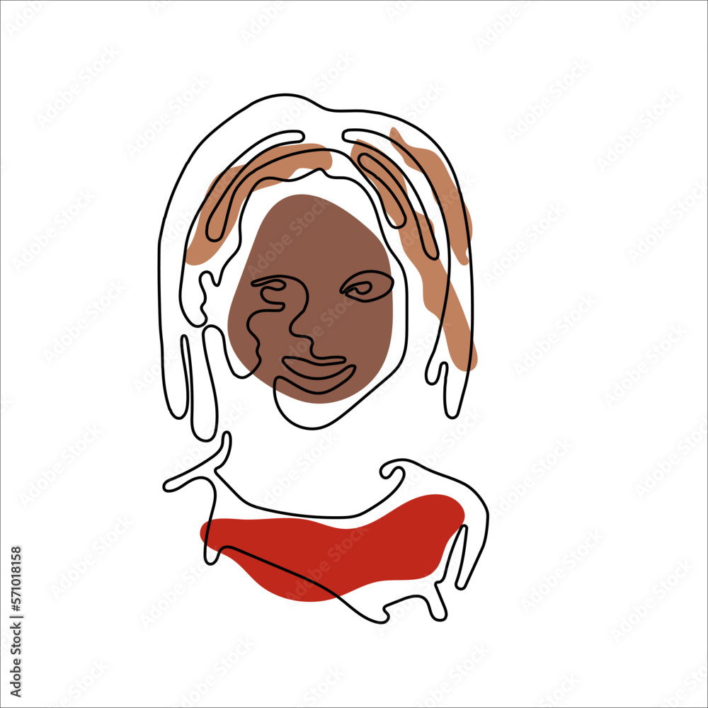 Black history month line art vector illustration. Afro people outline ...