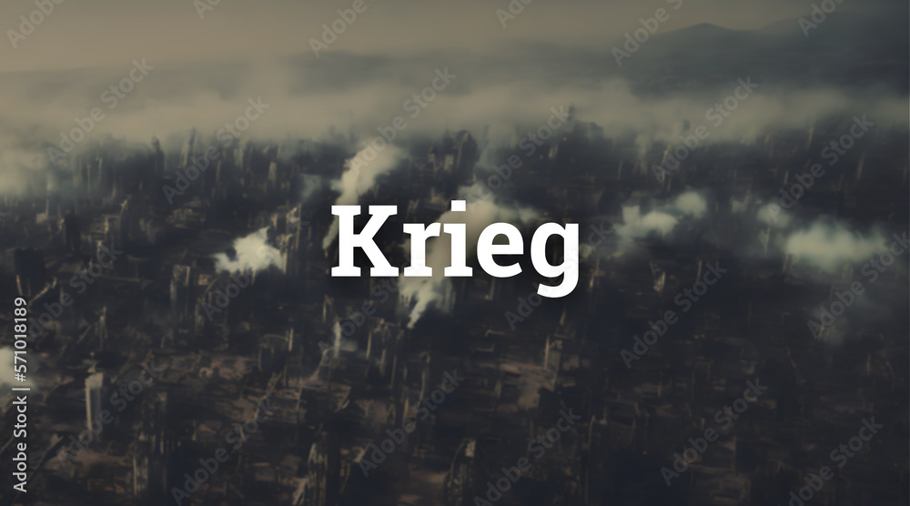 Symbolbild für Berichte und Texte um das Thema Krieg. Die Schrift ist ...