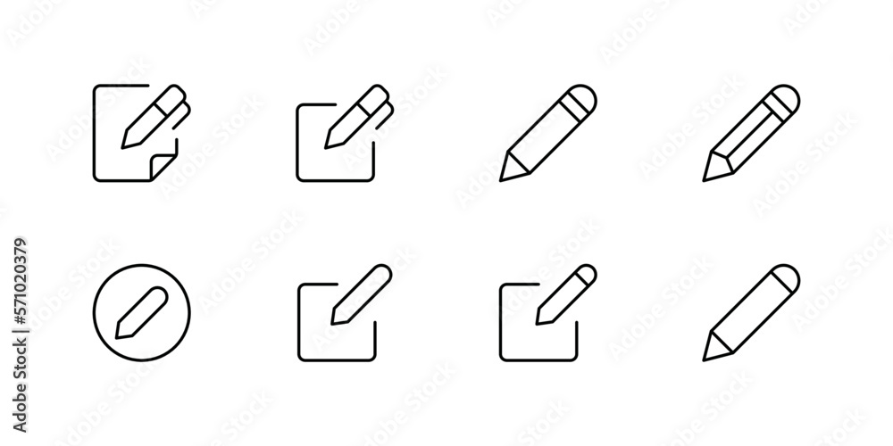 Notepad edit pen icon, create modify pen sign button, Pencil icon, sign ...