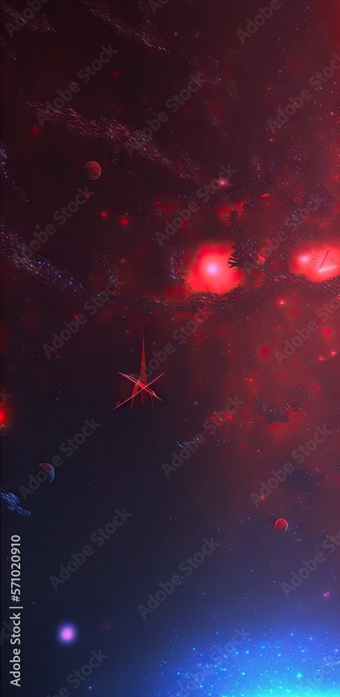 Beautiful background, sci-fi, deep space, exploration starship, planets ...