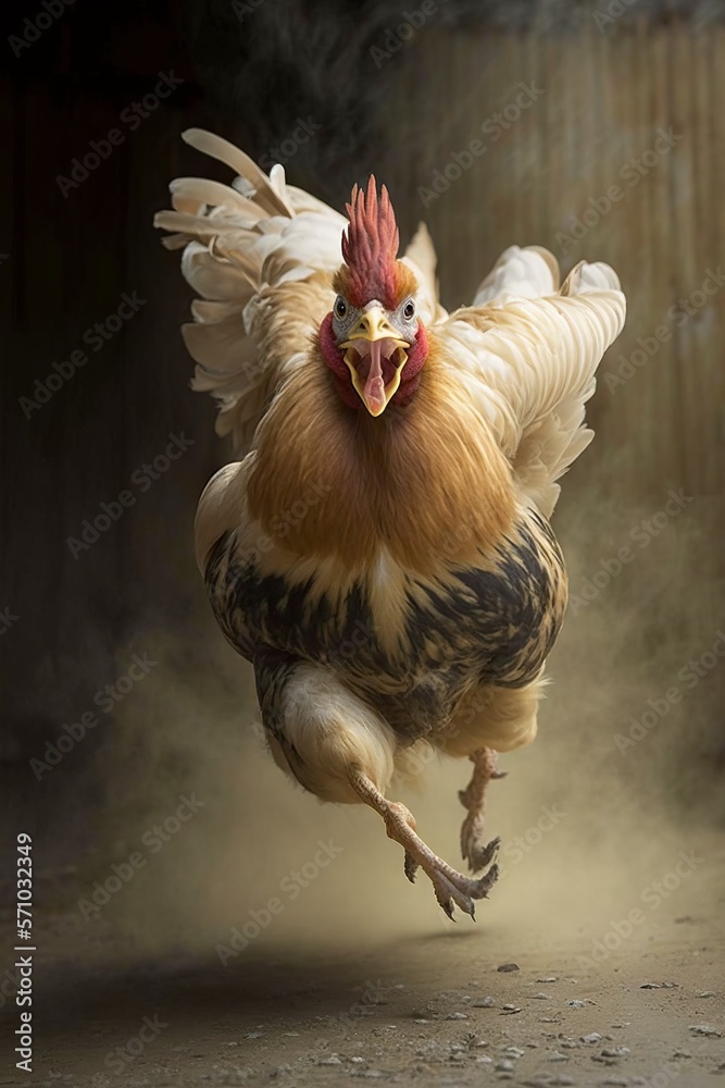 image, chicken running, generative ai Stock Illustration | Adobe Stock