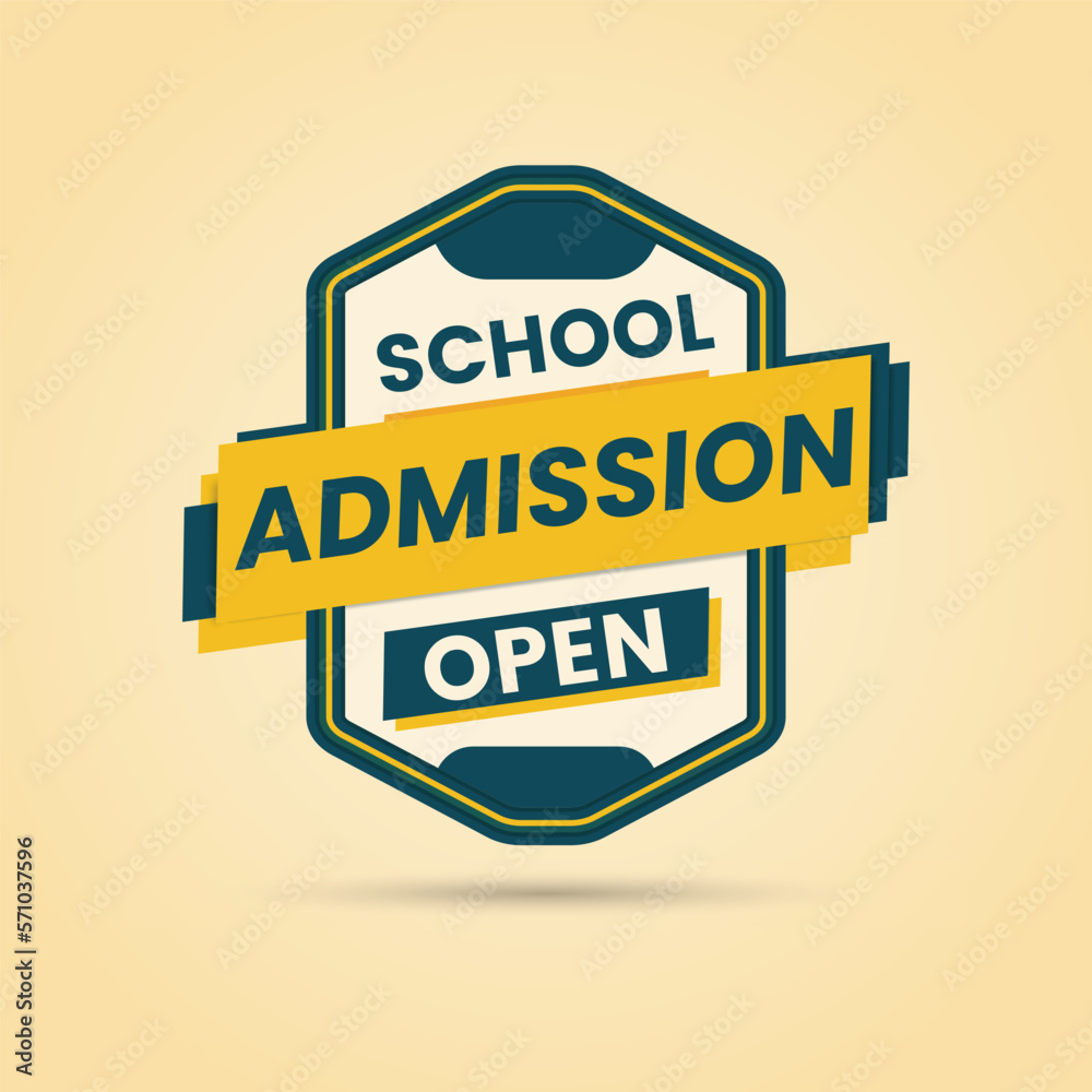 colorful speed style school admission open banner sticker label for ...