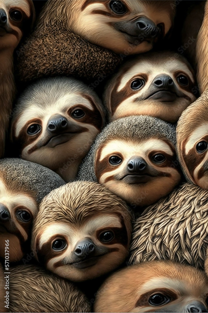 Sloth, generative ai Stock Illustration | Adobe Stock