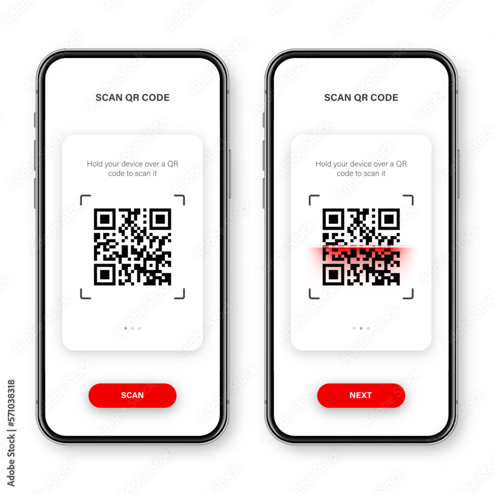 QR code scanner, reader app for smartphone. Identification tracking ...