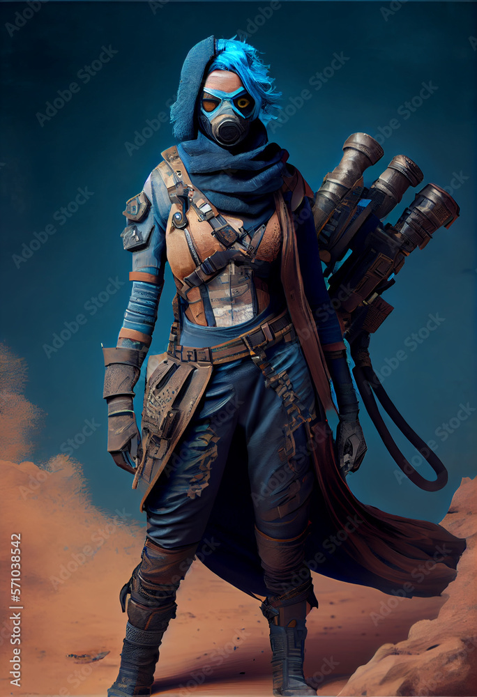 Future hero woman - Digital illustration - Generated by Artificial ...