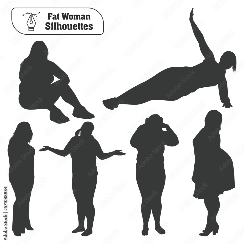 Fat Woman Silhouette Clip Art