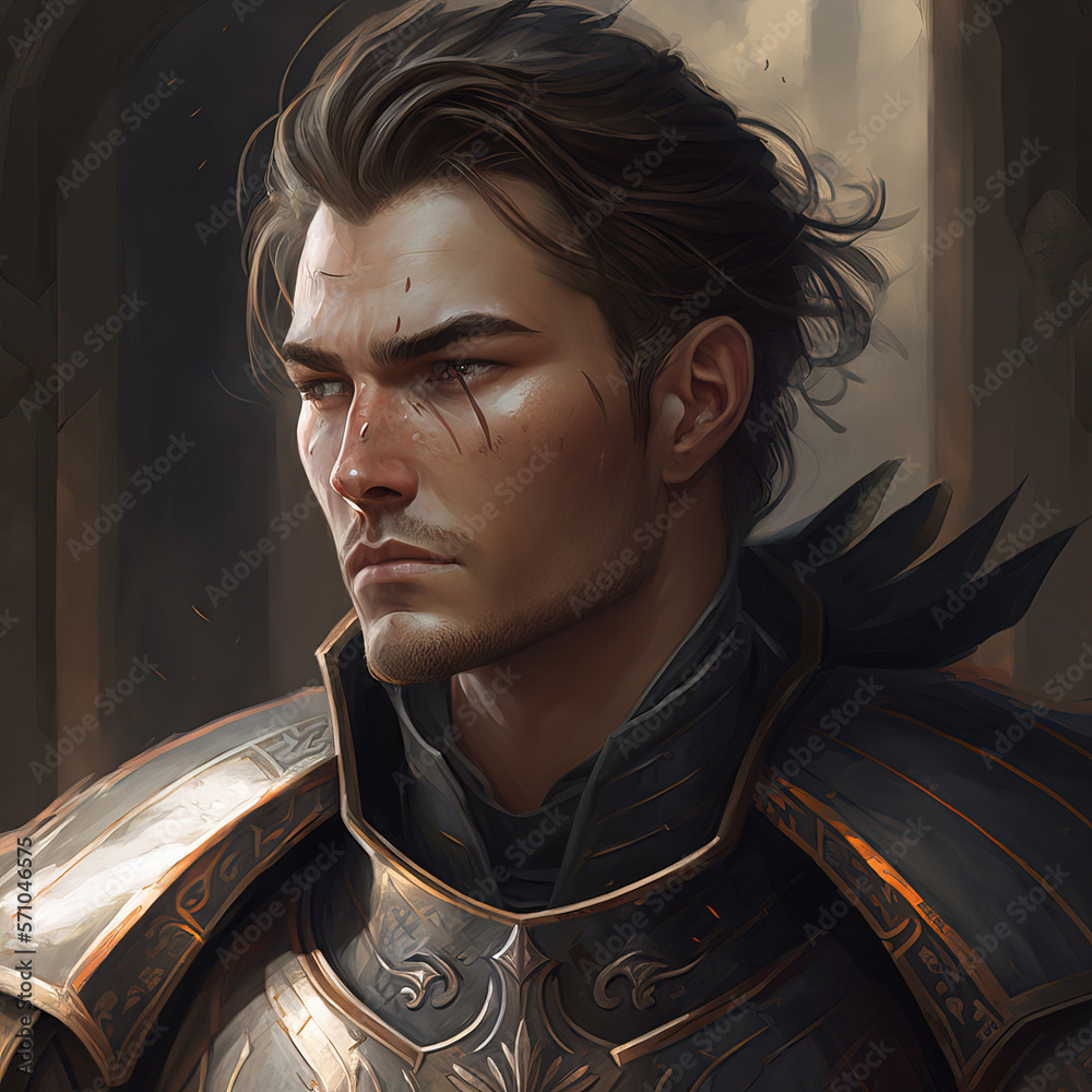 paladin male character portrait, rpg, fantasy avatar and token ...