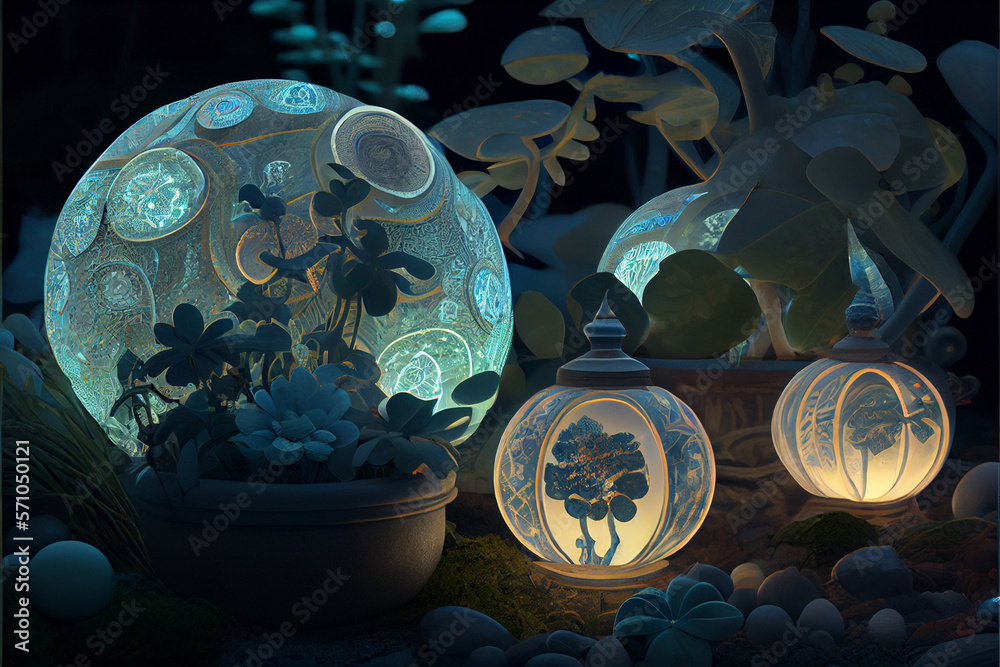 Ghost orbs - Digital illustration - Generated by Artificial ...