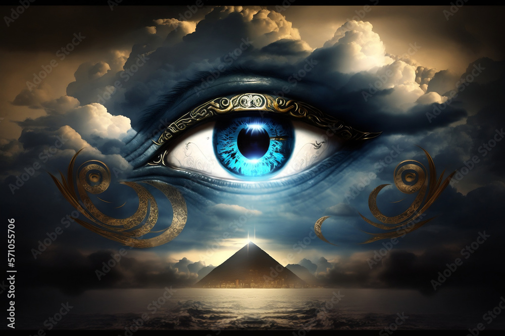 eye of horus, pyramids of egypt, eye of all, using ai Stock ...