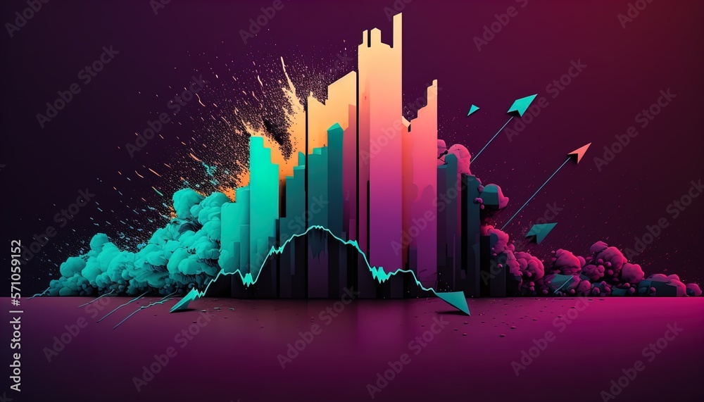 Stock chart, growth curve, graph, uptrend, chart explosion, moonshot ...