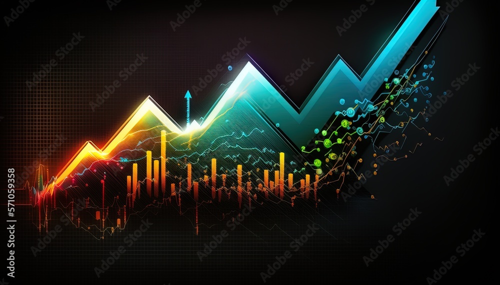 Stock chart, growth curve, graph, uptrend, chart explosion, moonshot ...