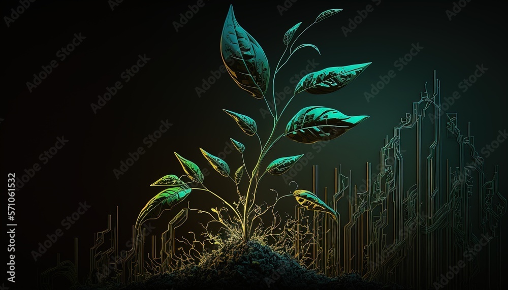 Green ESG SRI stock chart, growth curve, graph, uptrend, chart ...